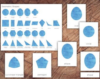 Montessori Geometric Solids 3-part Cards Geometry - Etsy