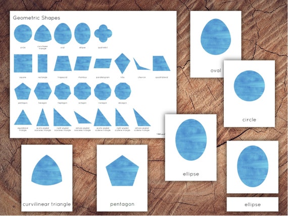 Montessori Geometric Shapes Poster and 3-part Cards | Etsy Australia