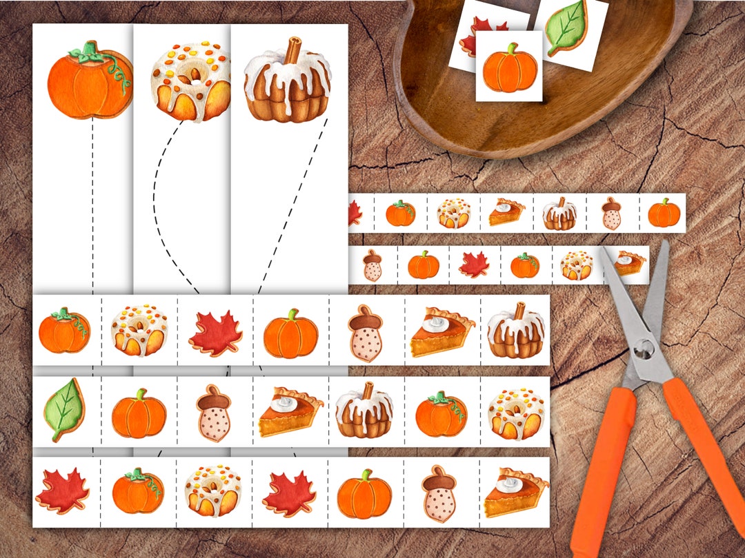Fall Treats Scissor Strips Set, Preschool Scissor Practice - Etsy