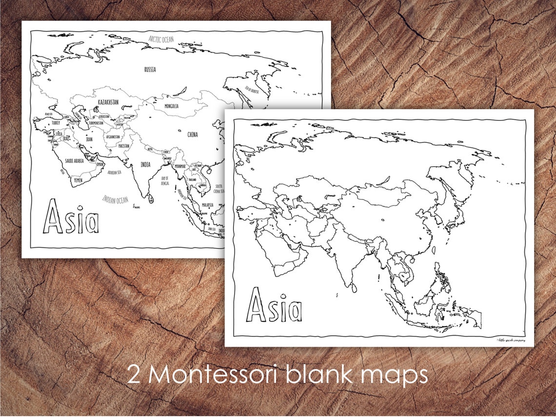 Asia Montessori Puzzle Map Control Sheets DIGITAL DOWNLOAD - Etsy UK