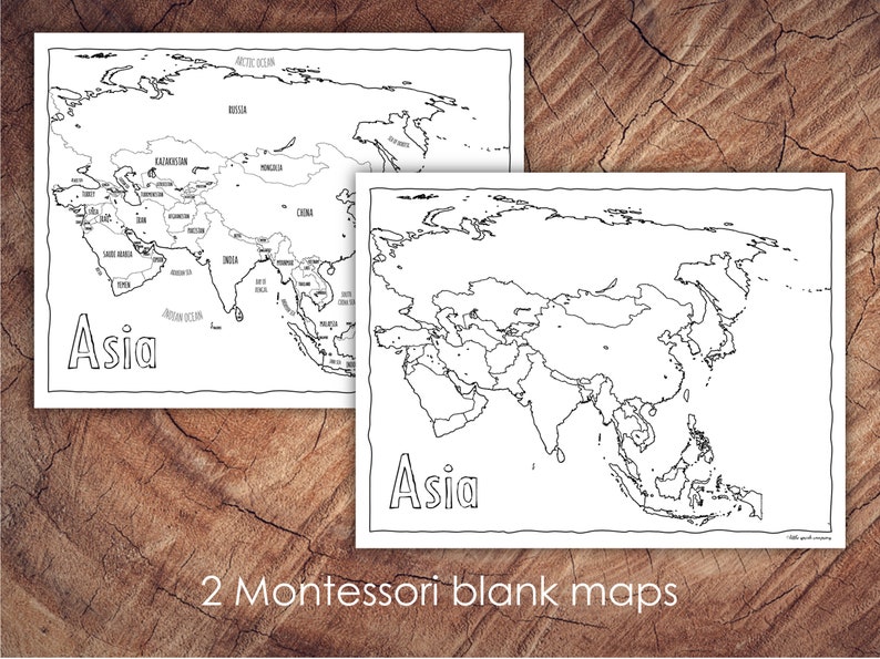 Asia Montessori Puzzle Map Control Sheets DIGITAL DOWNLOAD - Etsy