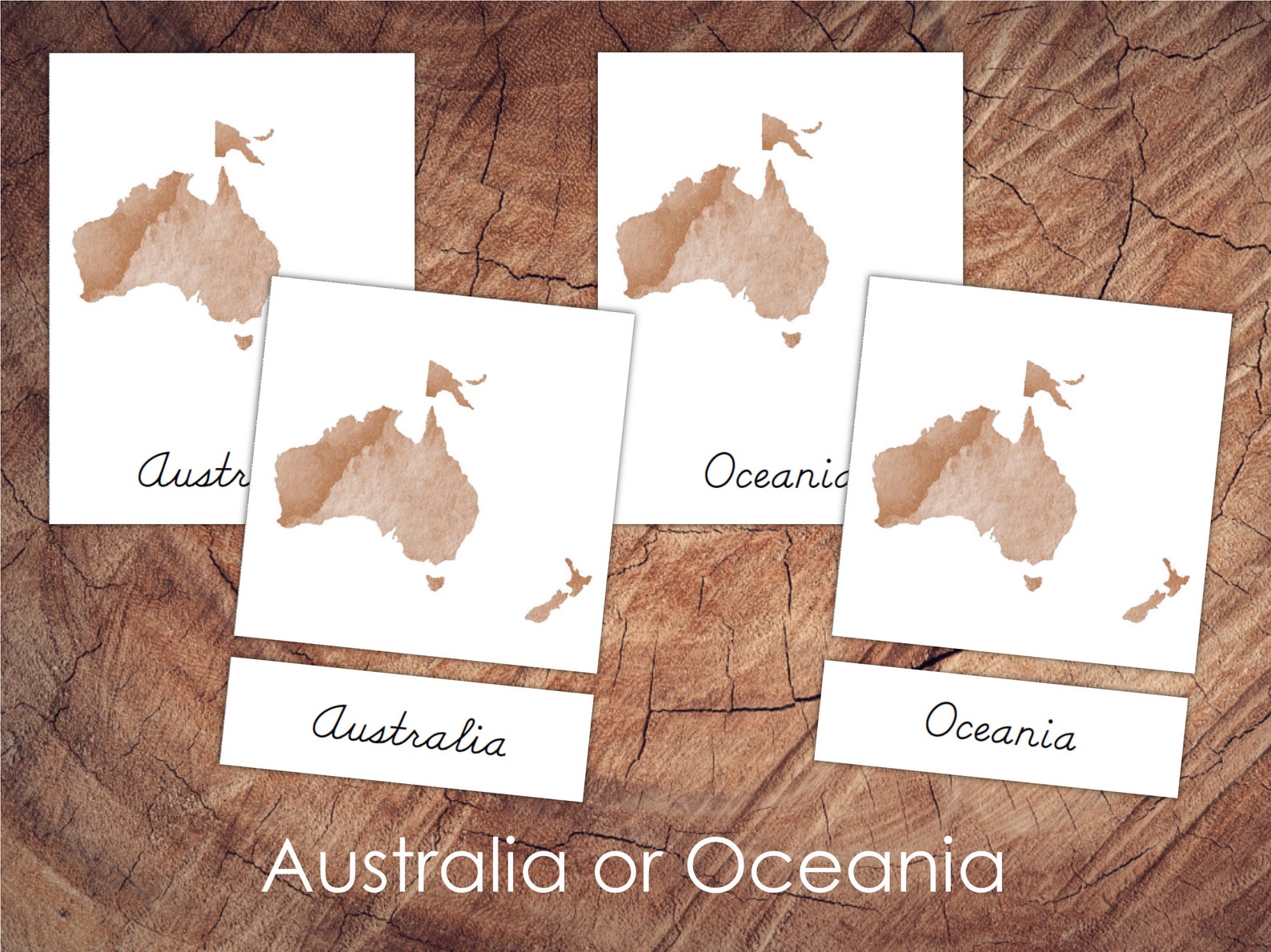 ENGLISH Continents of the World 3-part Card Set, Montessori Preschool ...