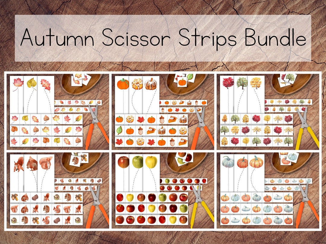 Autumn Scissor Strips Bundle, Cutting Strips, Preschool Scissor ...