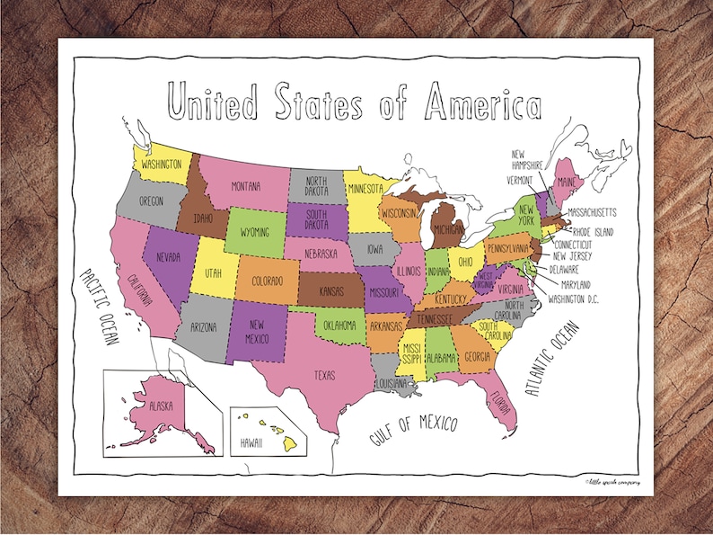 United States of America Montessori Puzzle Map Control Sheets - Etsy