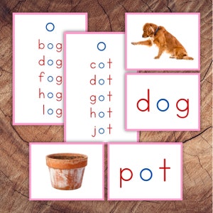 Montessori Pink Series Language Cards, Learn to Read CVC Words - Etsy