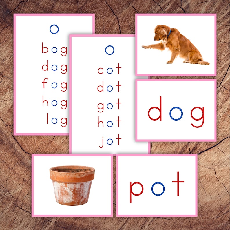 Montessori Pink Series Language Cards, Learn to Read CVC Words - Etsy