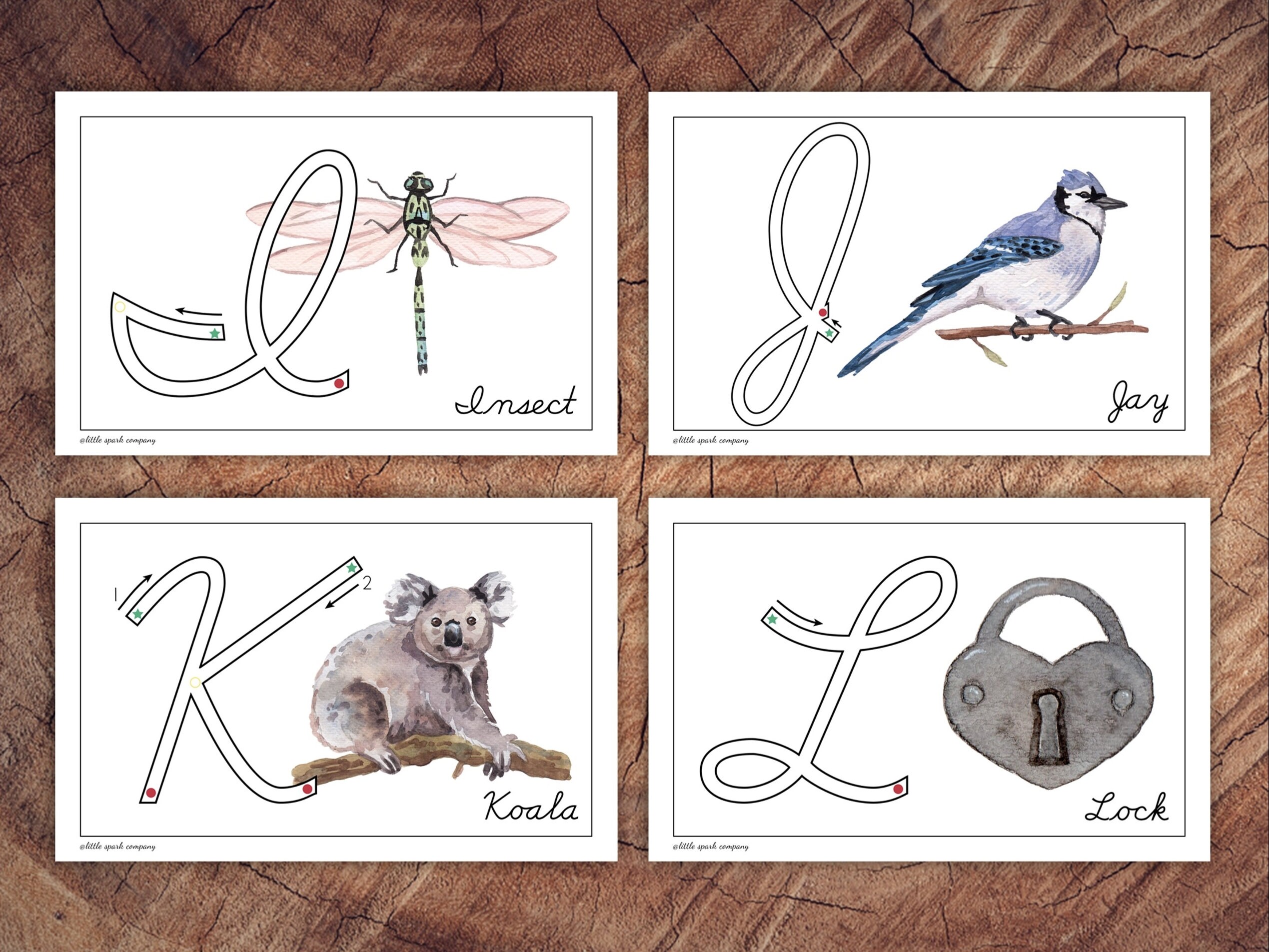 Cursive Primer Cards Uppercase Edition | Etsy