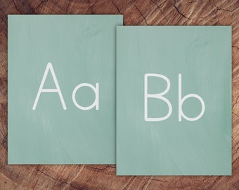 Chalkboard Inspired Alphabet Poster Set Cursive Version With | Etsy