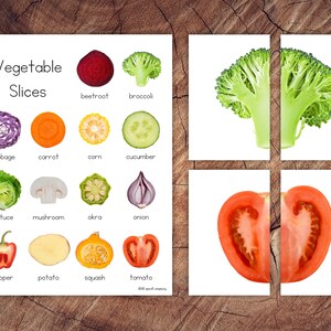 Veggetable Slices Symmetry Puzzles, Matching Cards, Toddler Preschool ...