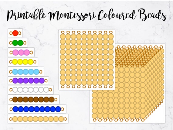 Montessori Coloured Beads Printable Math Resource | Etsy