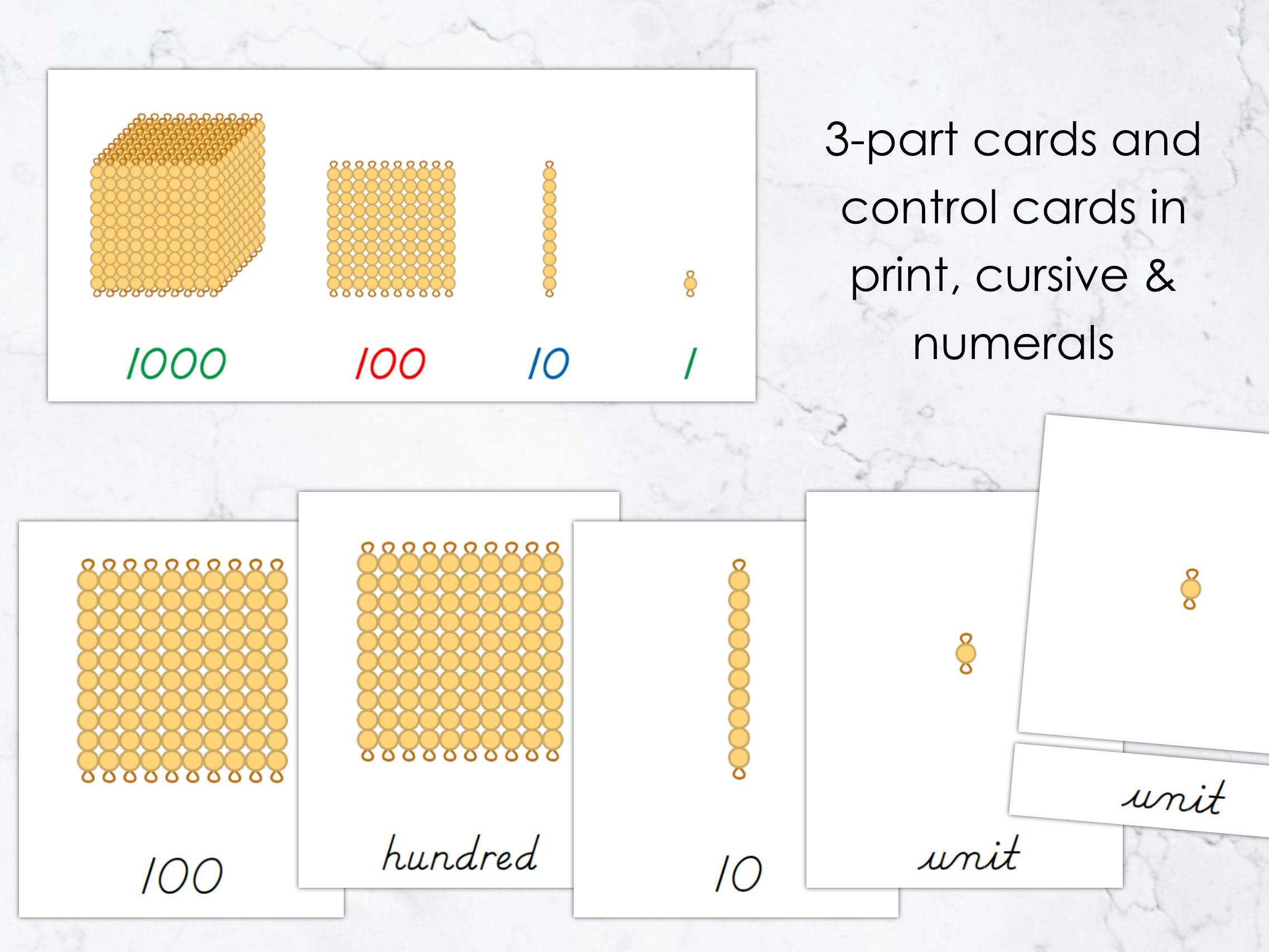 Montessori Golden Beads Bundle Printable Math Resource | Etsy