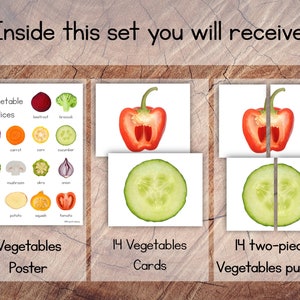 Veggetable Slices Symmetry Puzzles, Matching Cards, Toddler Preschool ...