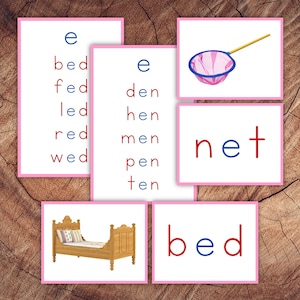 Montessori Pink Series Language Cards, Learn to Read CVC Words - Etsy