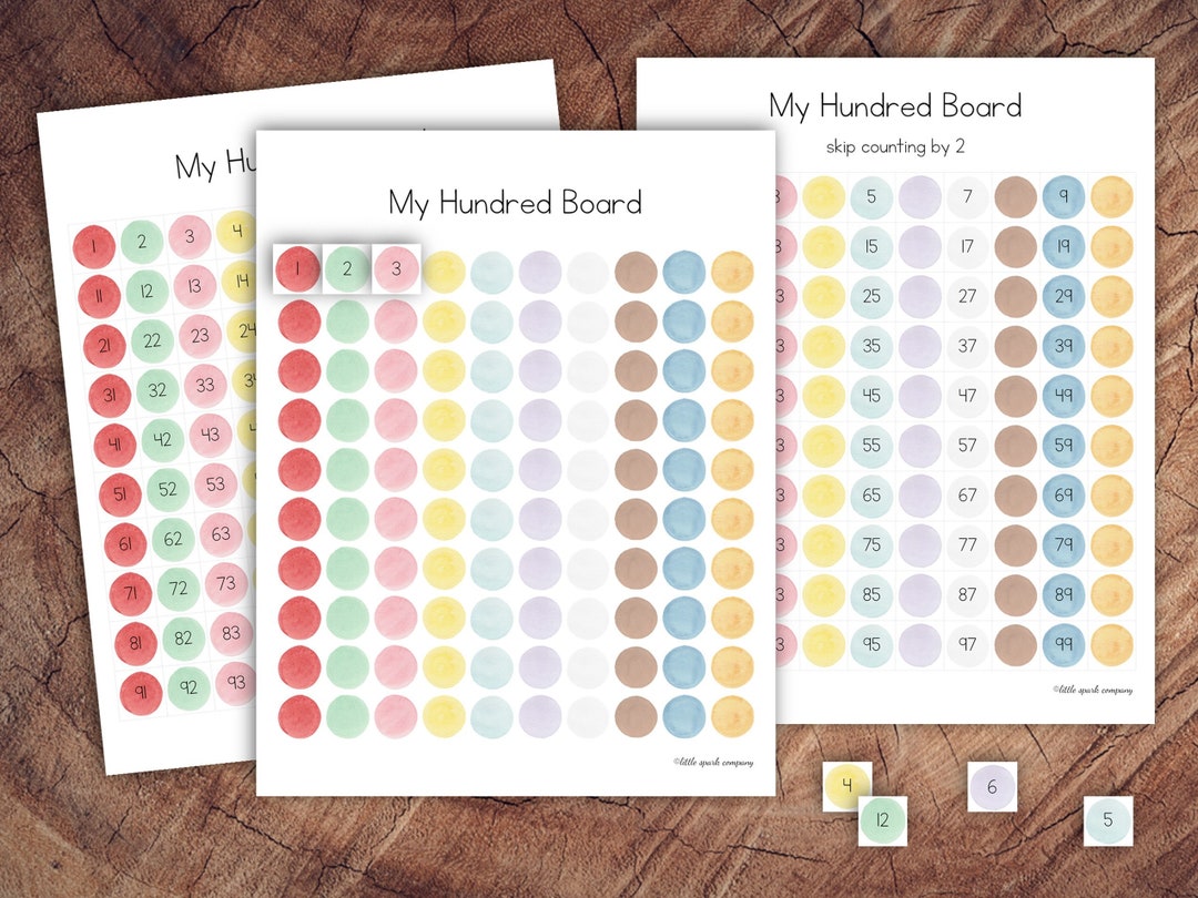 Printable Hundred Board, Montessori Preschool Math - Etsy