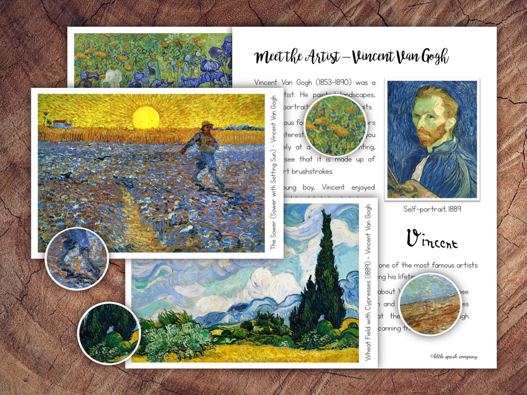 Vincent Van Gogh Art Card Set, Preschool Art Appreciation - Etsy