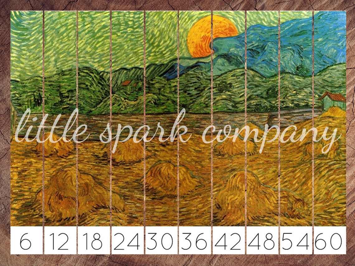 Skip Counting With Van Gogh Preschool Skip Counting Puzzles | Etsy