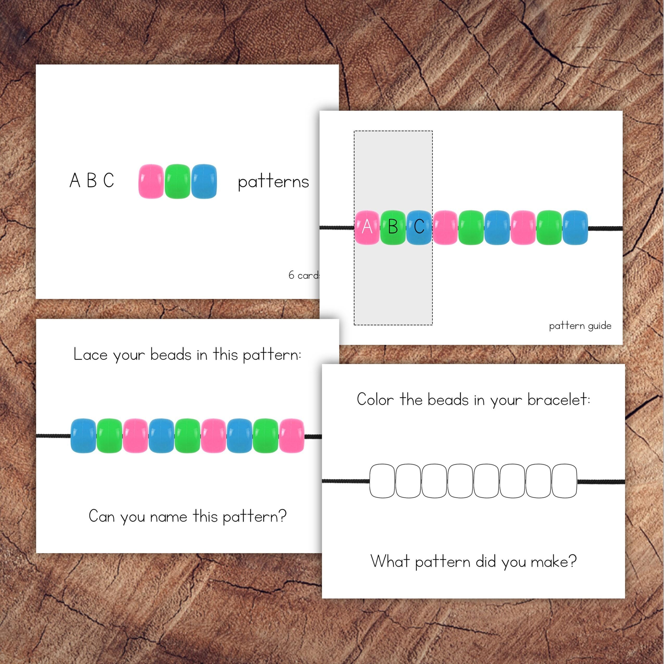 Spring Pony Bead Lacing Task Cards, Preschool Pattern Recognition - Etsy