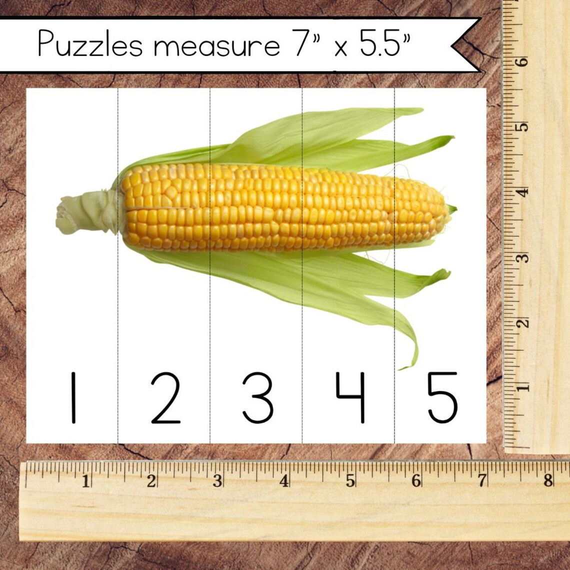 Fruits and Vegetables Number Puzzles 1-5, Number Recognition, Order - Etsy