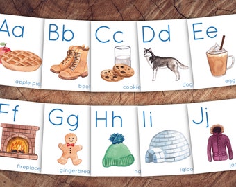 Winter Wonderland Alphabet Cards - Etsy