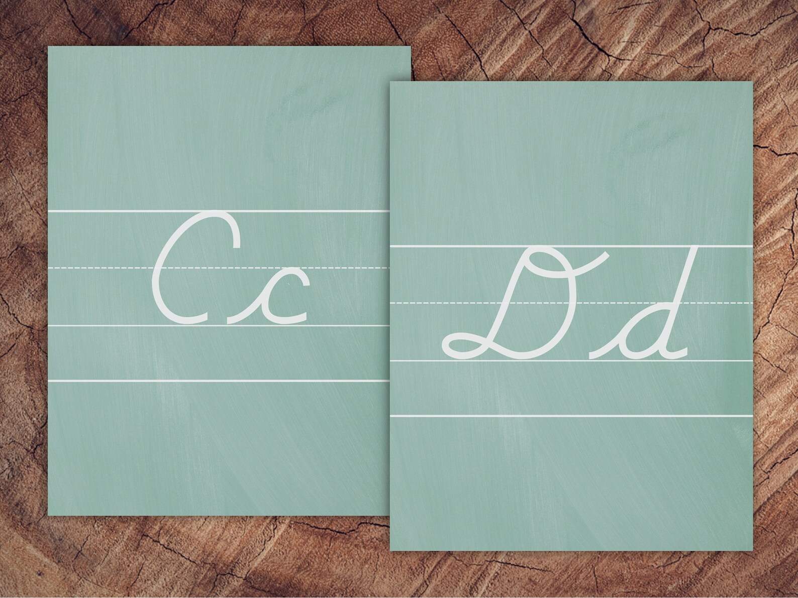 Chalkboard Inspired Alphabet Poster Set Cursive Version With | Etsy