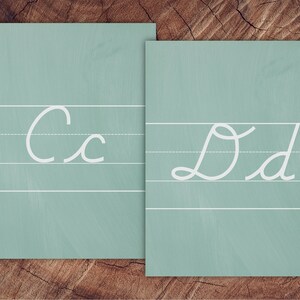 Chalkboard Inspired Alphabet Poster Set, Cursive Version With Guide ...