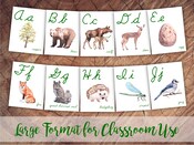 Printable Full Page Alphabet Classroom Decor Woodland Theme - Etsy Canada