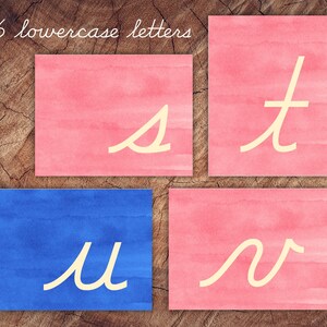 Cursive Printable Sandpaper Letters, Montessori Letter Recognition - Etsy
