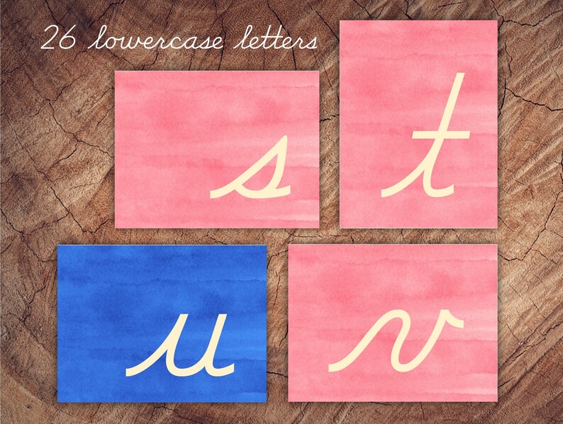 Cursive Printable Sandpaper Letters Montessori Letter - Etsy