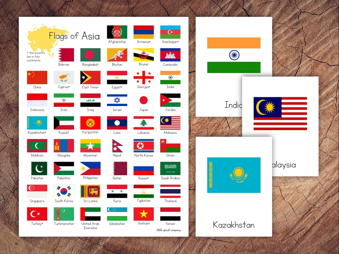 Asian Flags Pack With Extension - Etsy