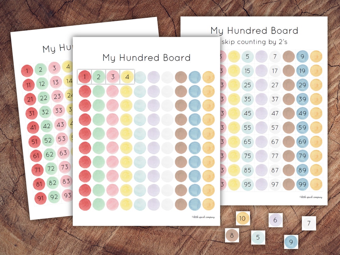 Printable Hundred Board Montessori Preschool Math - Etsy