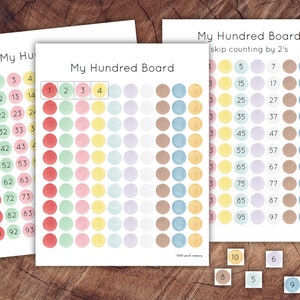 Printable Hundred Board Montessori Preschool Math | Etsy