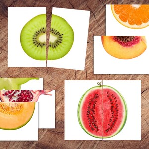 Fruit Slices Symmetry Puzzles, Matching Cards, Toddler Preschool ...