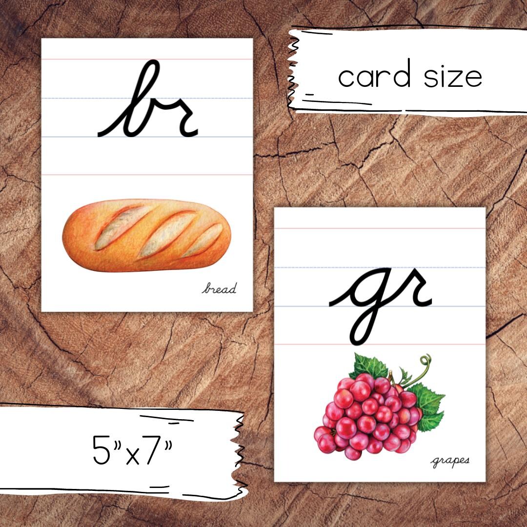 Cursive Beginning Blends Cards Lined - Etsy