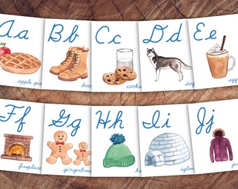 Forest Explorer Alphabet Cards Cursive Large Format for - Etsy