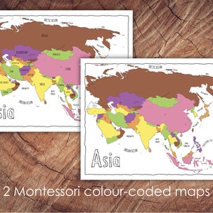 Asia Montessori Puzzle Map Control Sheets - DIGITAL DOWNLOAD - Etsy