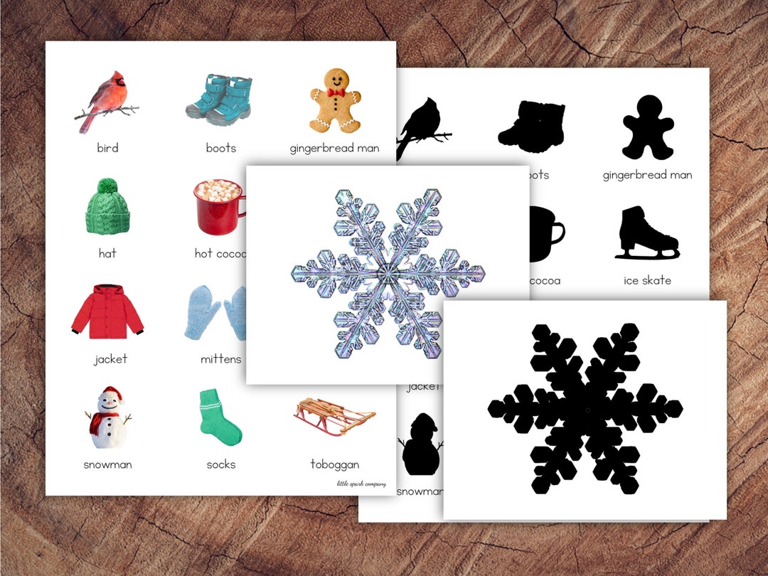 Winter Picture Matching Cards, Silhouette Matching, Toddler Preschool ...