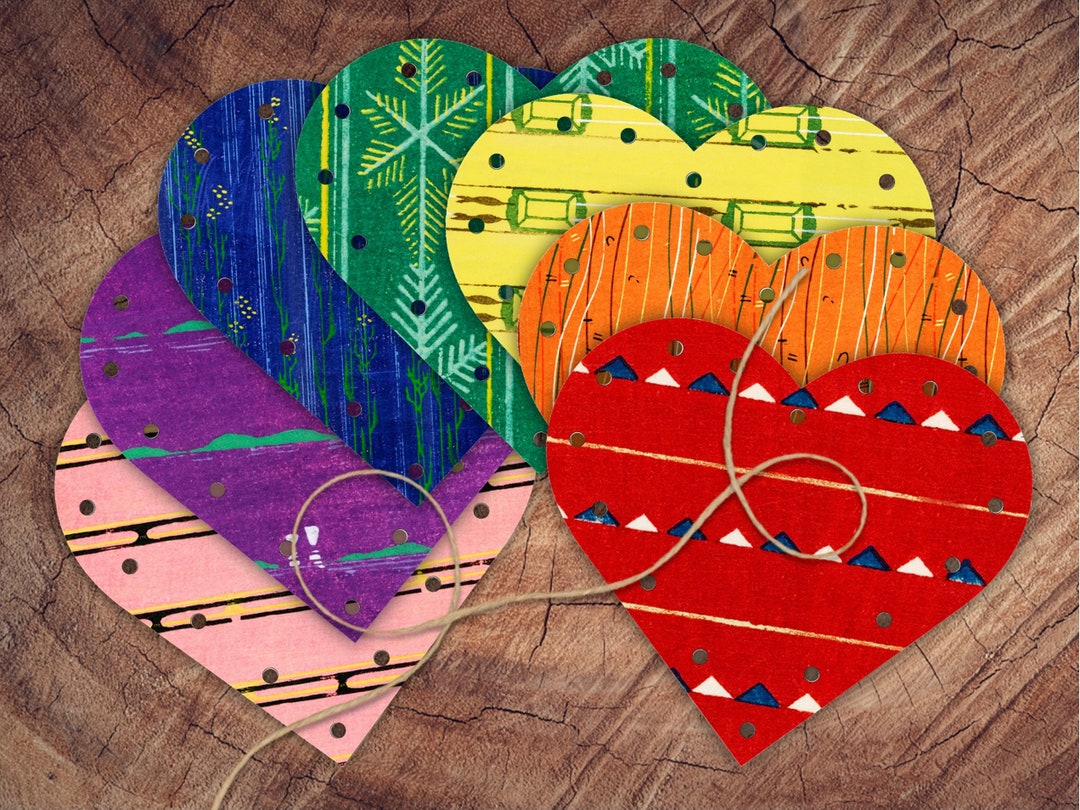 Valentine Hearts Lacing Card Set, Large Format, Preschool Fine Motor ...