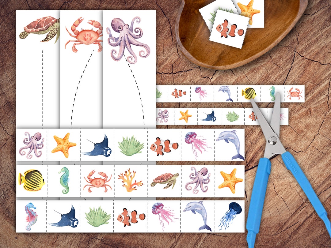 Under the Sea Scissor Strips Set, Preschool Scissor Practice - Etsy
