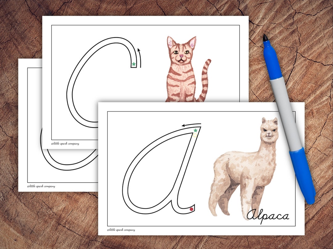 Cursive Primer Cards, Uppercase Edition - Etsy