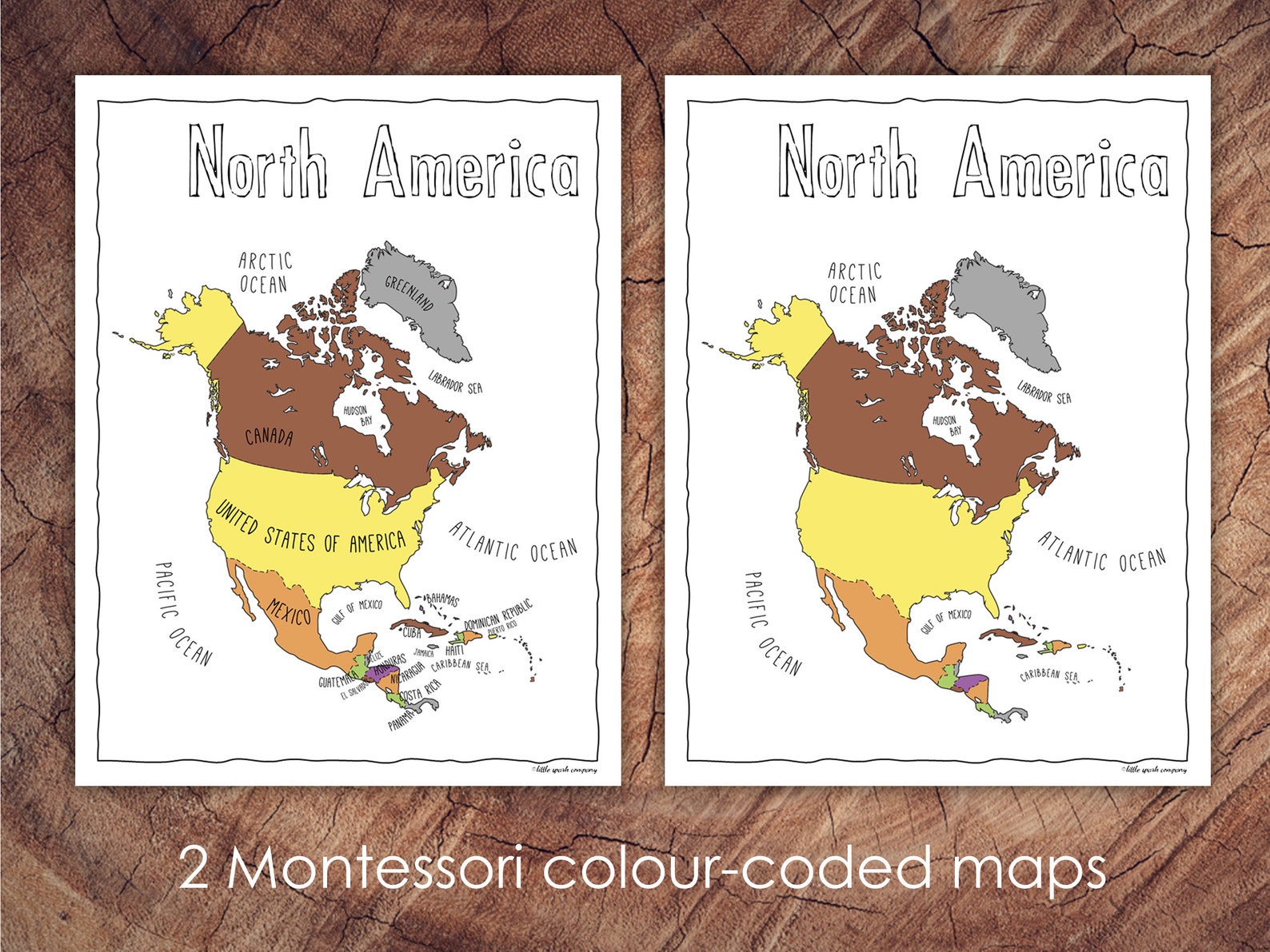 North America Montessori Puzzle Map Control Sheets DIGITAL | Etsy