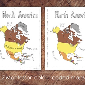 North America Montessori Puzzle Map Control Sheets - DIGITAL DOWNLOAD ...