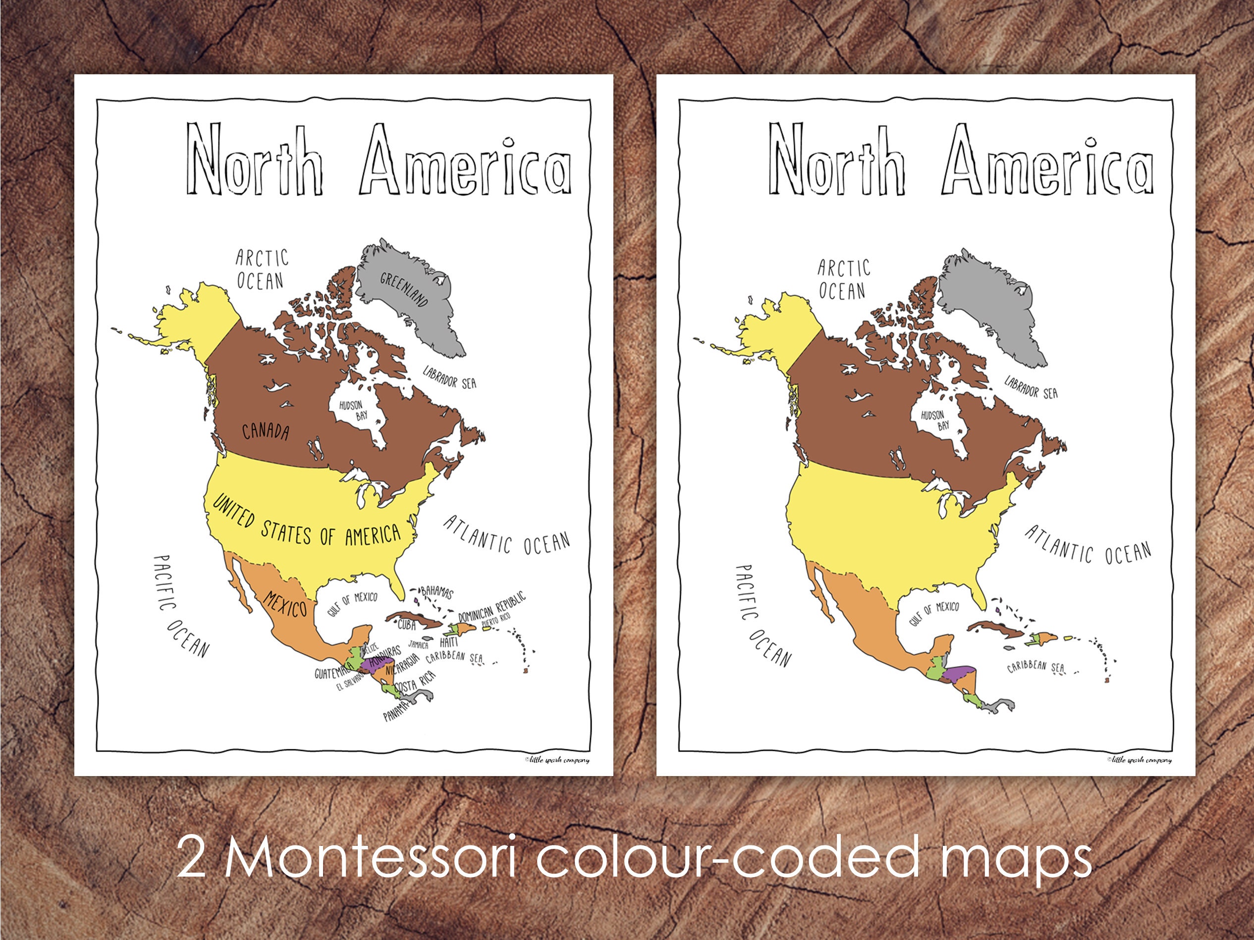 North America Montessori Puzzle Map Control Sheets - DIGITAL DOWNLOAD ...