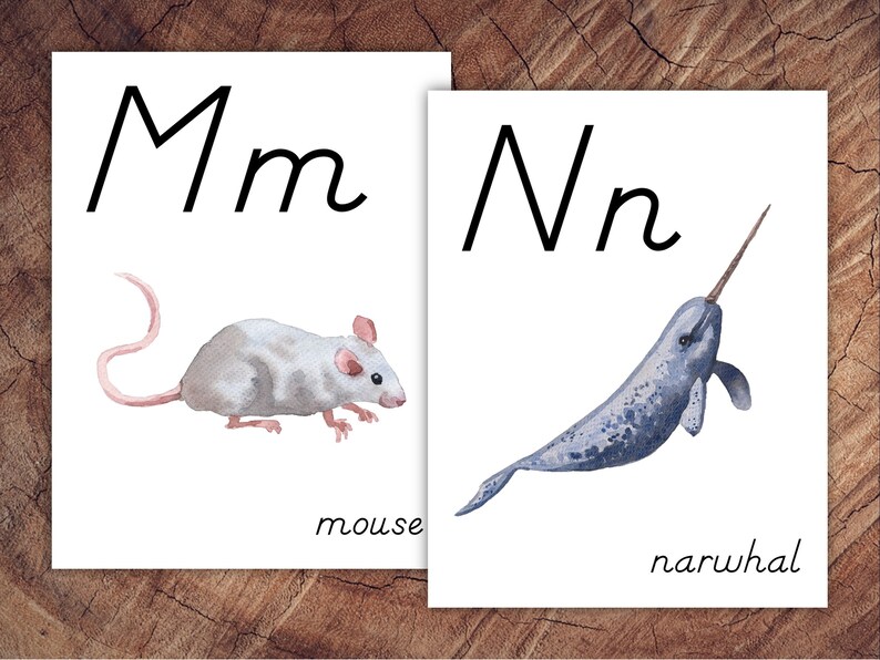 Animals of the World Alphabet Posters D'nealian-style | Etsy