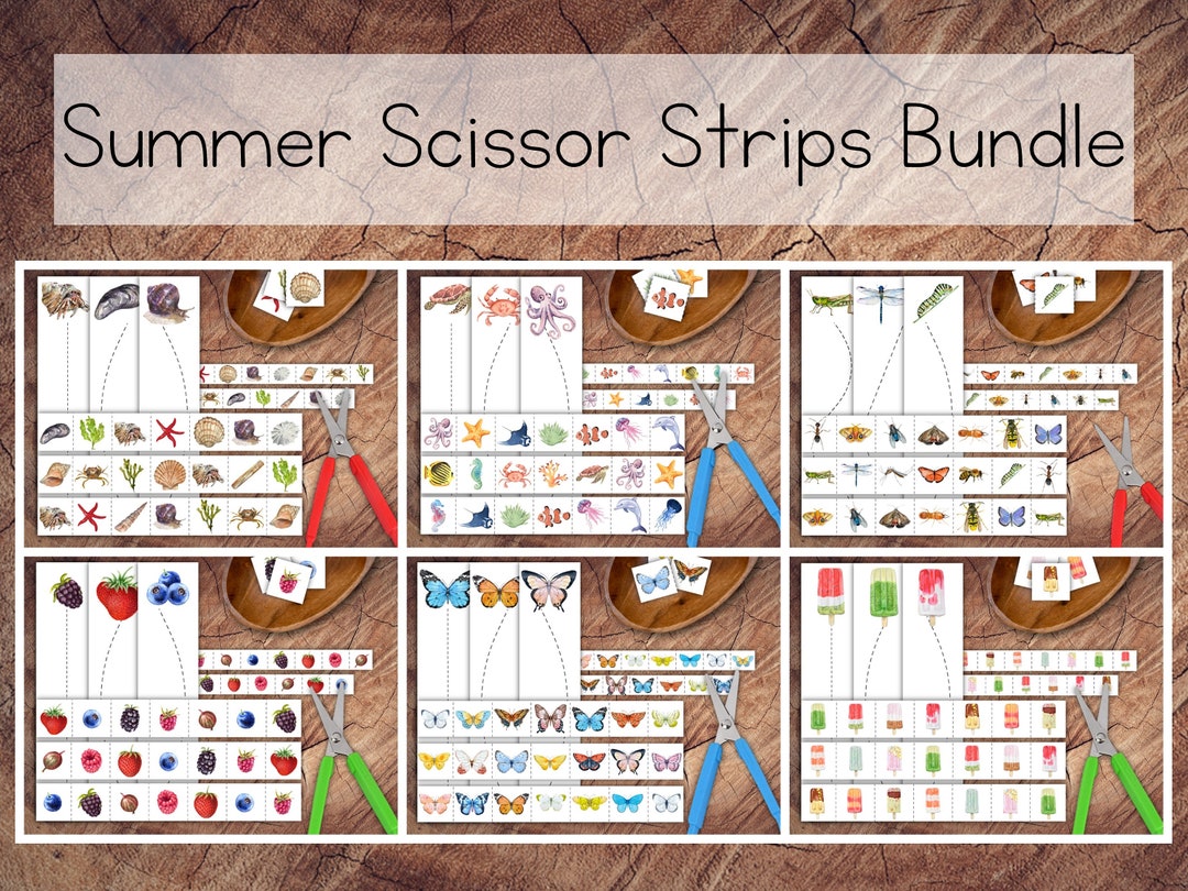 Summer Scissor Strips Bundle, Cutting Strips, Preschool Scissor ...