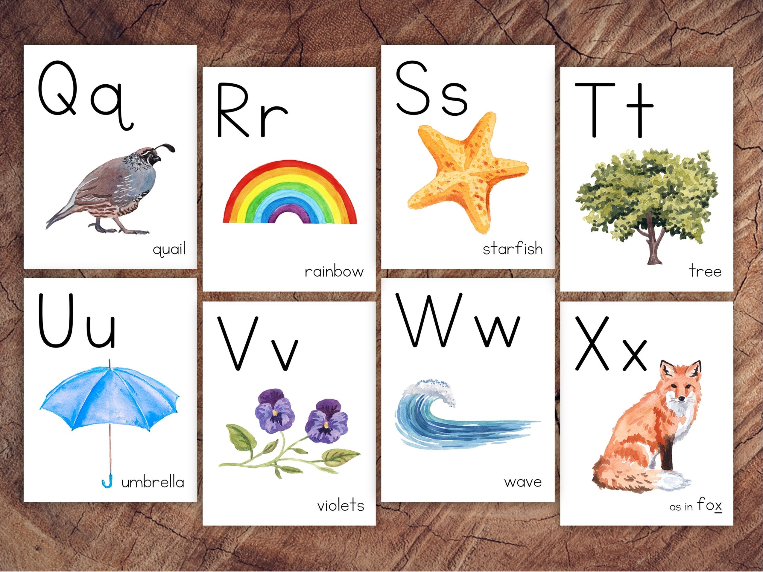 Alphabet Cards Manuscript Print - Etsy