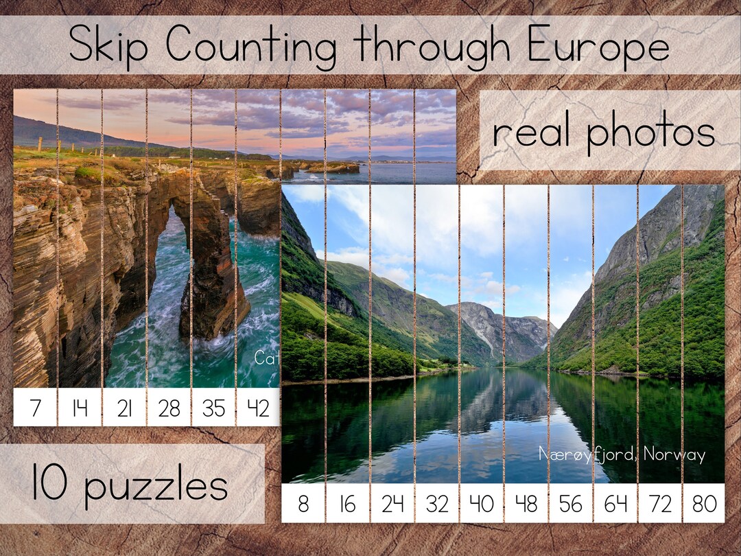 Skip Counting Through Europe, Preschool Skip Counting Puzzles - Etsy