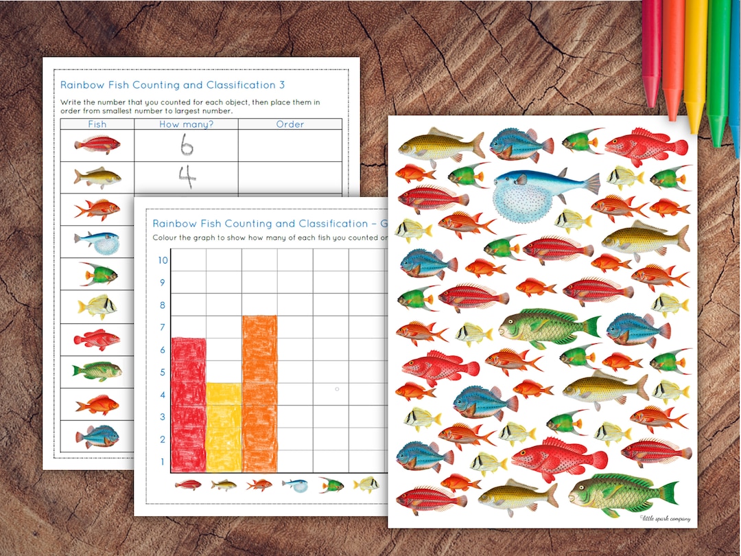 Rainbow Fish Preschool Graphing Pack - Etsy
