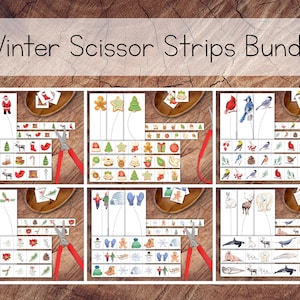 Winter Scissor Strips Bundle, Cutting Strips, Preschool Scissor ...