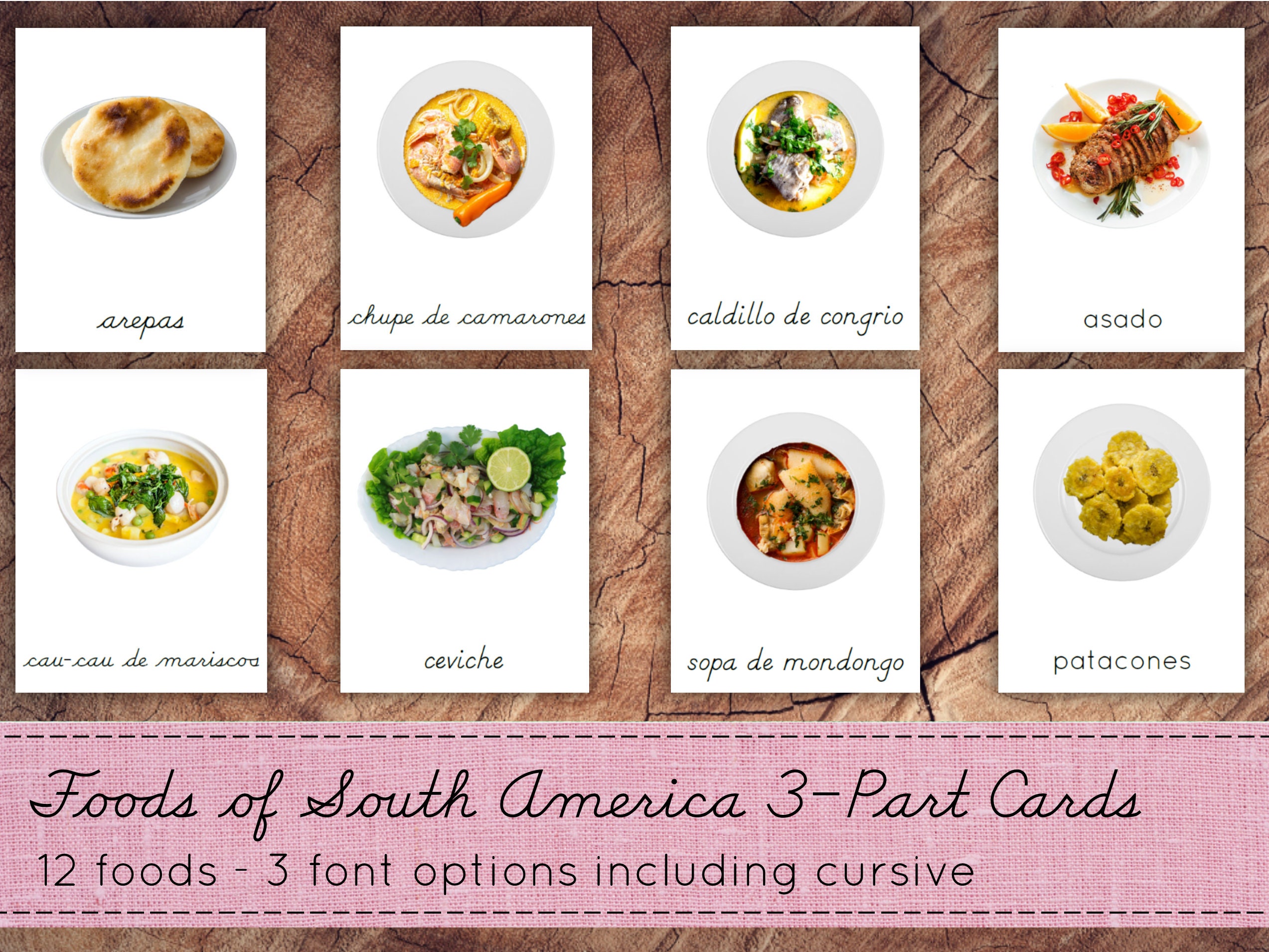 South American Foods 3-Part Cards Montessori Nomenclature | Etsy