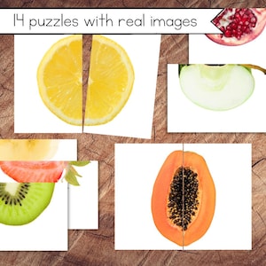 Fruit Slices Symmetry Puzzles, Matching Cards, Toddler Preschool ...